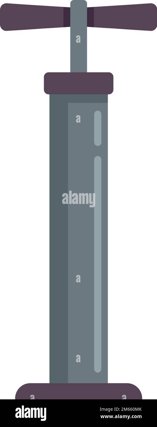 Handle air pump icon flat vector. Bike tire. Hand pressure isolated ...
