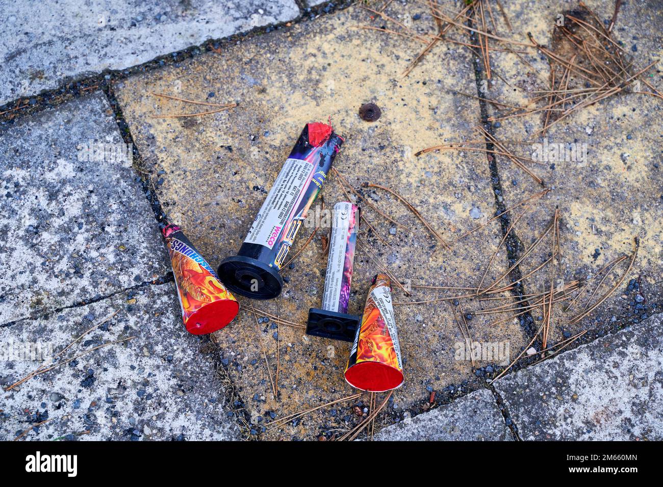 Berlin, Germany - January 1, 2023: Remains of a New Year's Eve ...