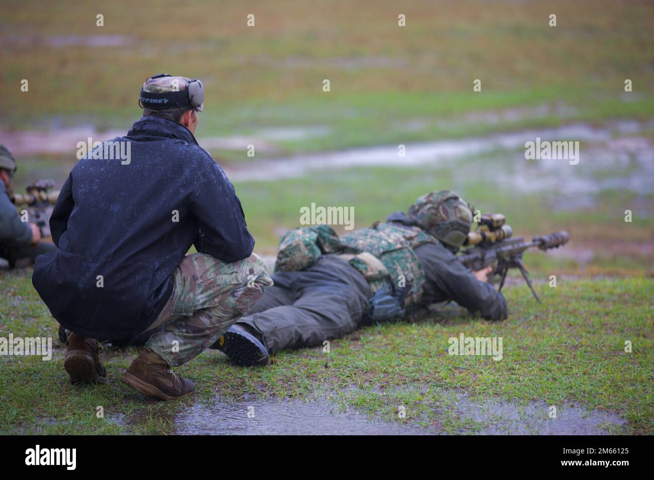 A group of Dutch Snipers, fries their Sniper Rifles at their assinged ...