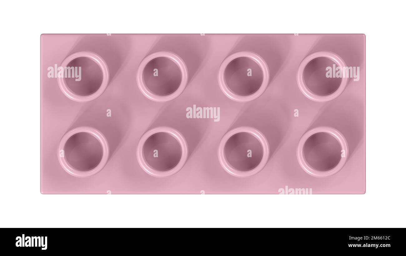 Cameo Pink Lego Block Isolated on a White Background. Close Up View of ...