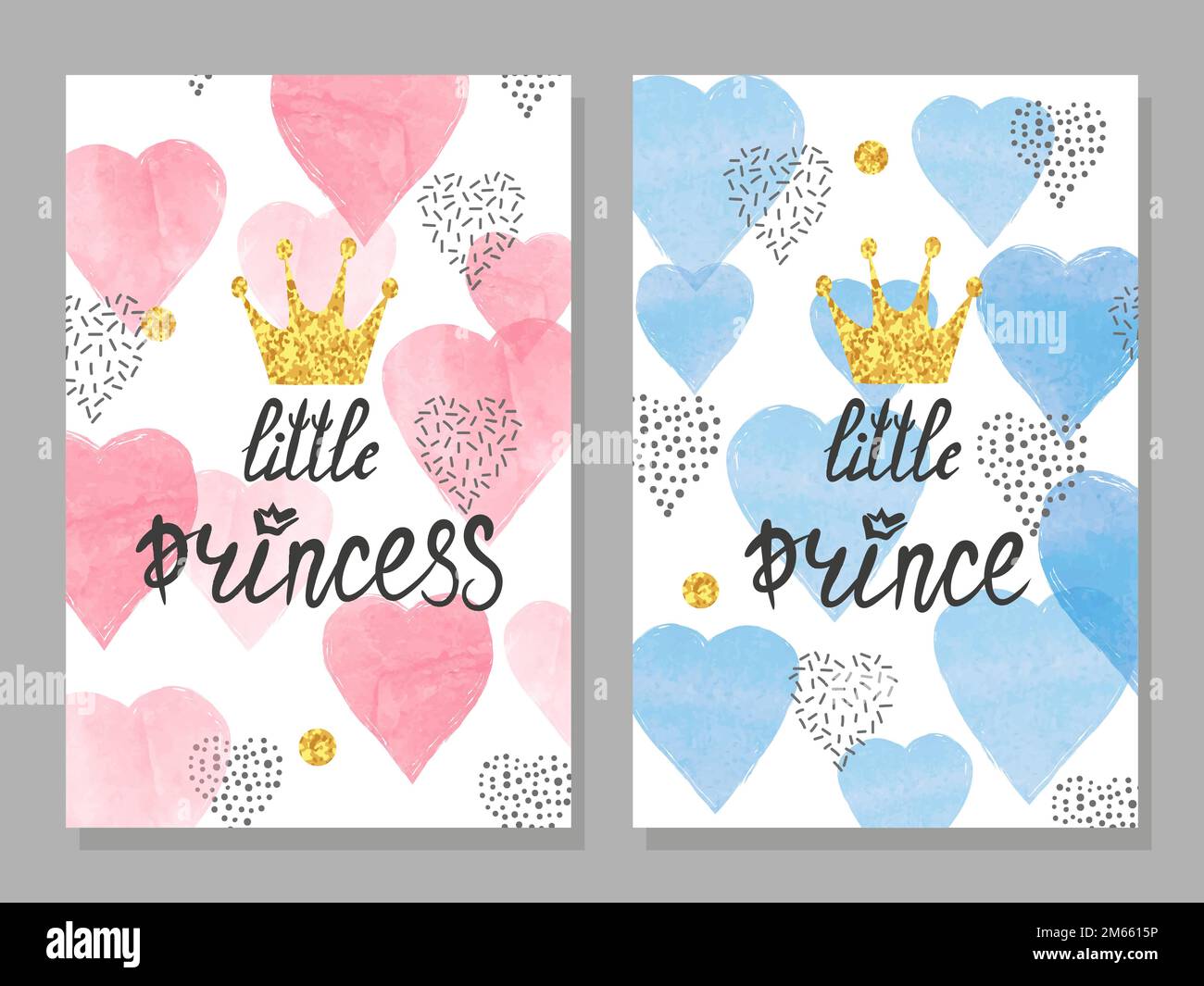 Baby shower card set. Watercolor invitation cards design for baby ...