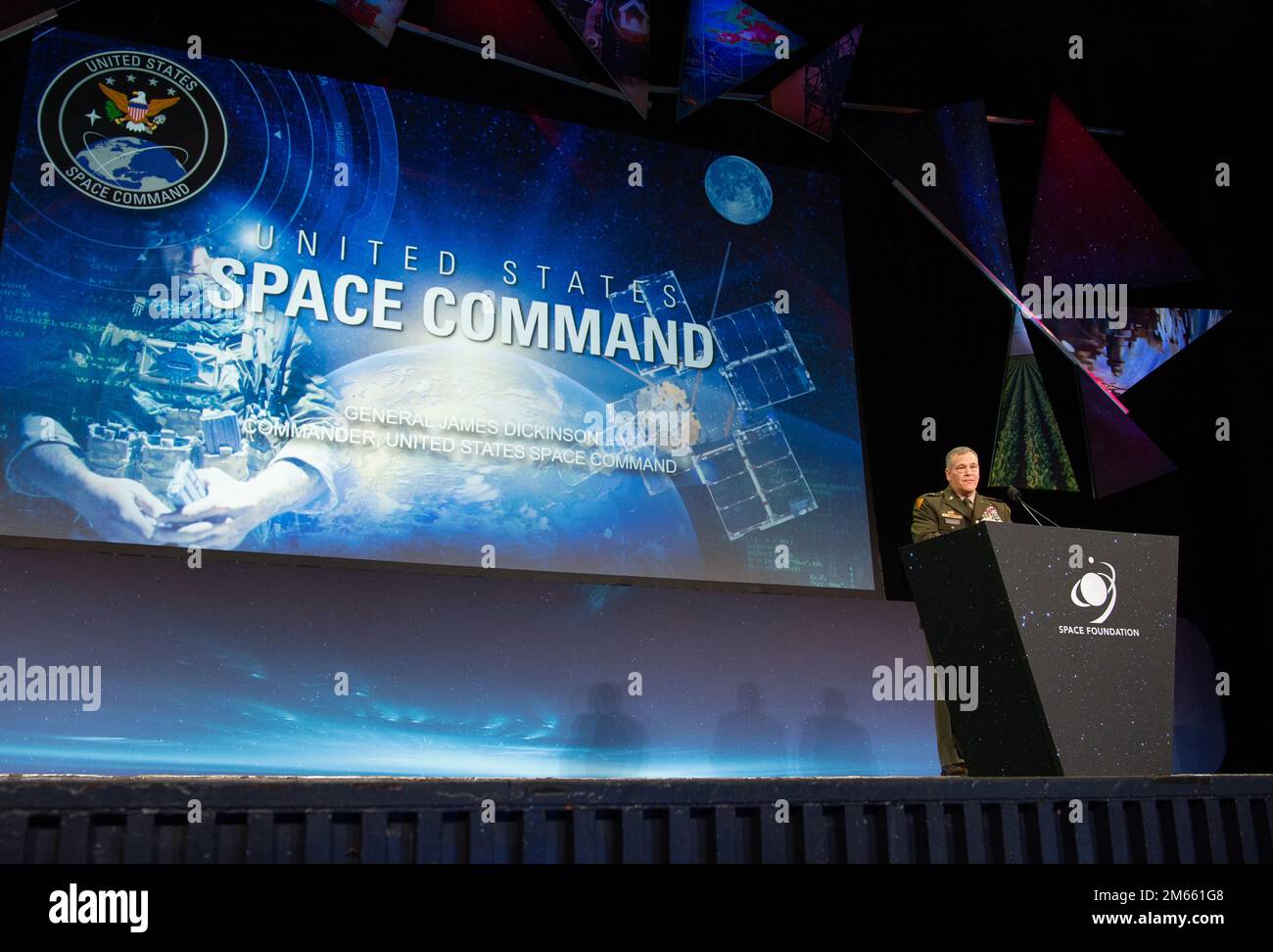 U.S. Army Gen. James Dickinson, U.S. Space Command commander, speaks to ...