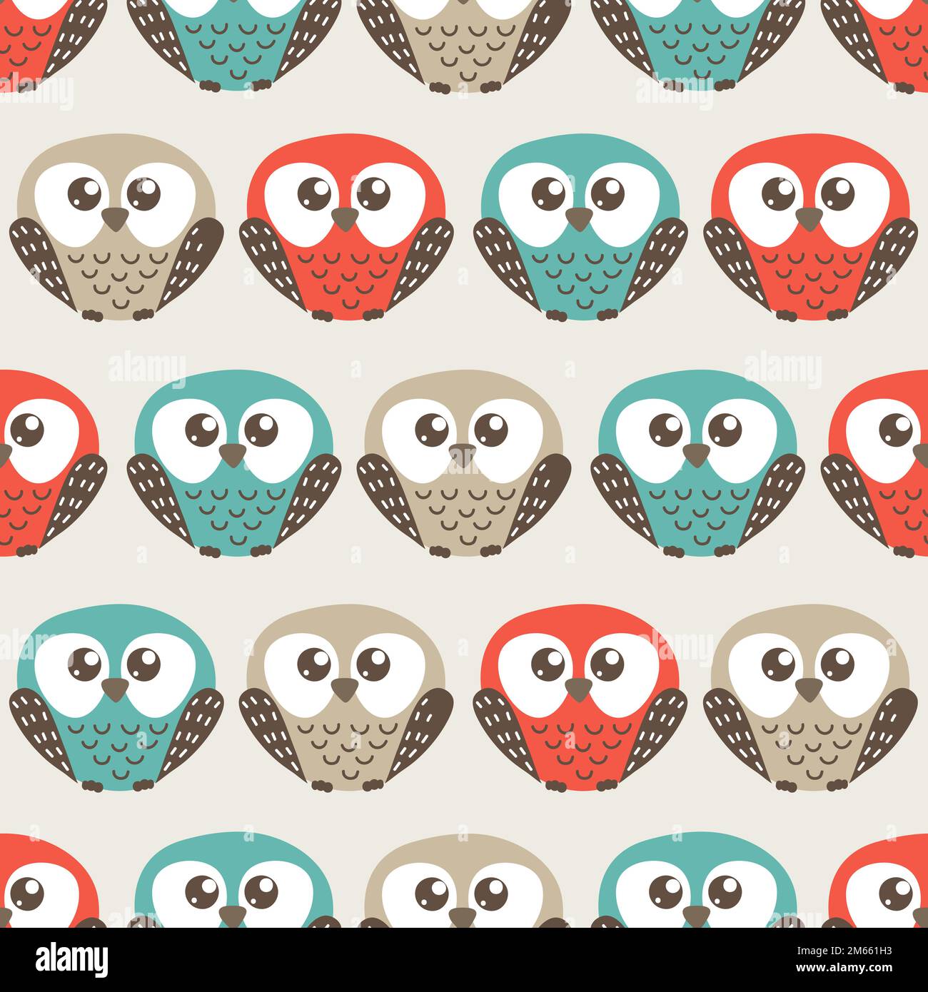 Seamless cute cartoon owls pattern for kids Stock Vector Image & Art - Alamy