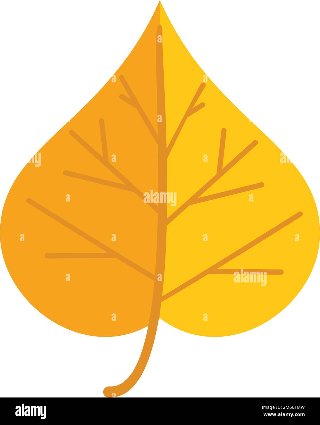 Yellow leaf icon flat vector. Autumn foliage. Fall tree isolated Stock ...