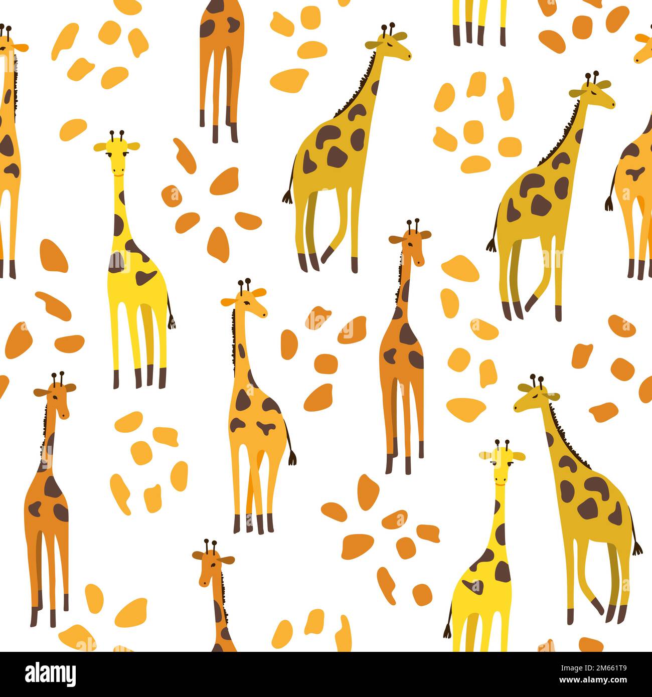 Seamless cute cartoon giraffes pattern for kids design Stock Vector ...