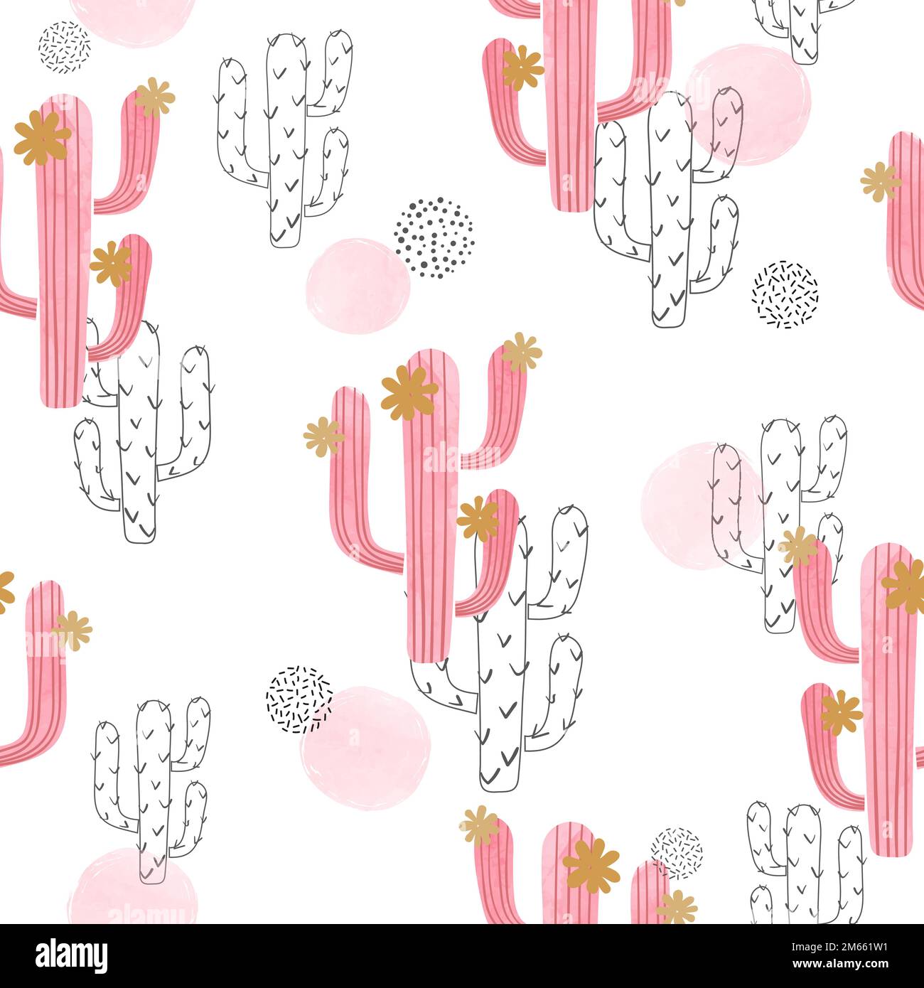 Pink flowering cactus Stock Vector Images - Alamy