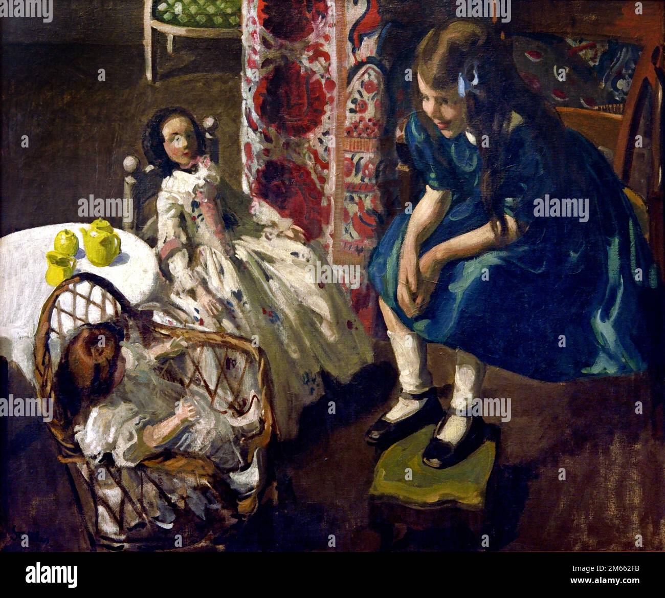 Conversation 1907 martha stettler 1870 1945 swiss hi-res stock ...