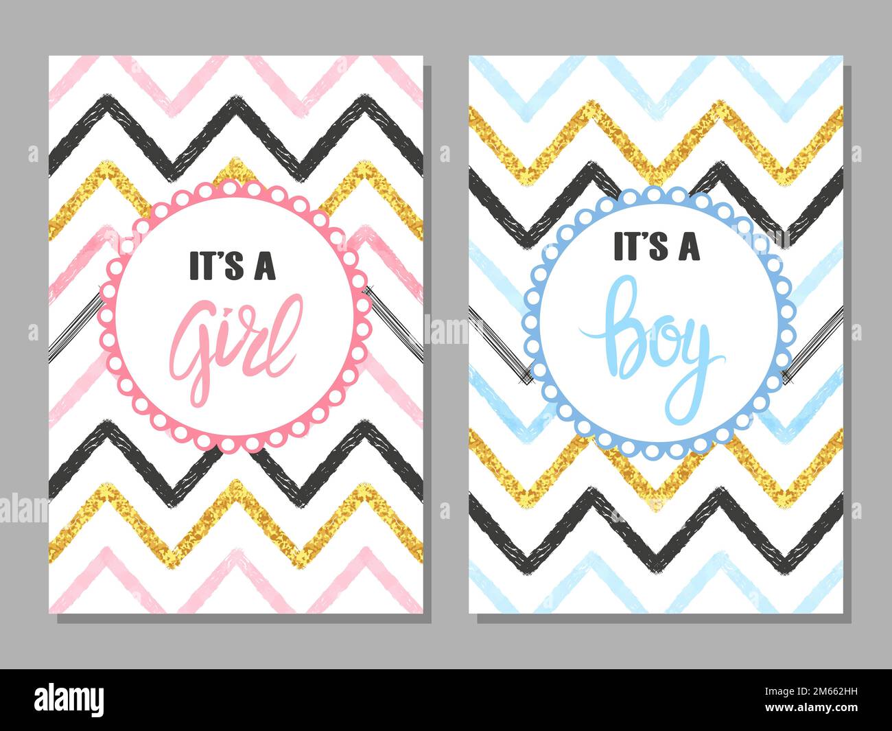 Baby shower card set. Watercolor invitation cards design for baby ...