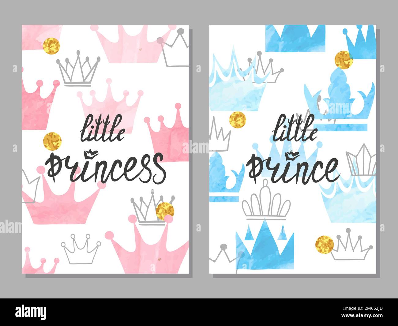 Baby shower card set. Watercolor invitation cards design for baby ...
