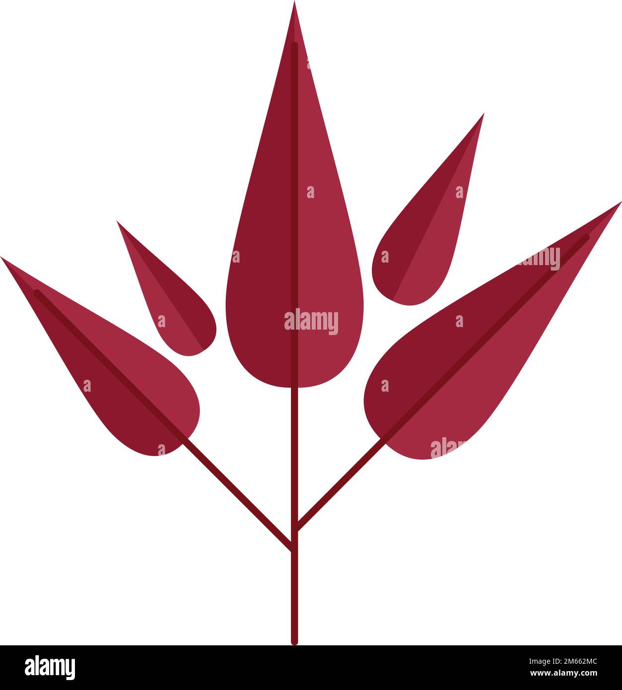 Red plant leaf icon flat vector. Tree leaves. Autumn fall isolated ...