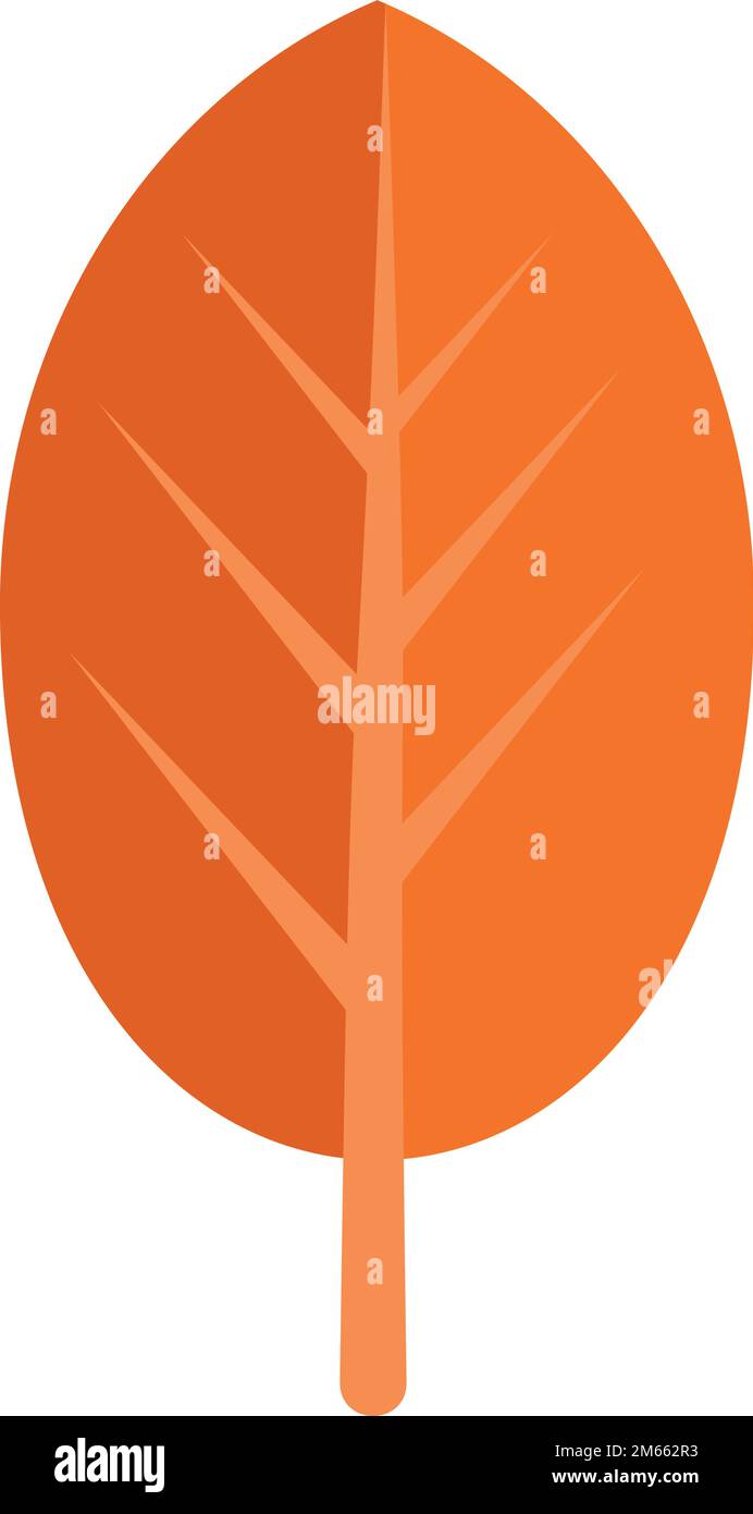 Round leaf tree icon flat vector. Eco leaf. Fall autumn isolated Stock ...