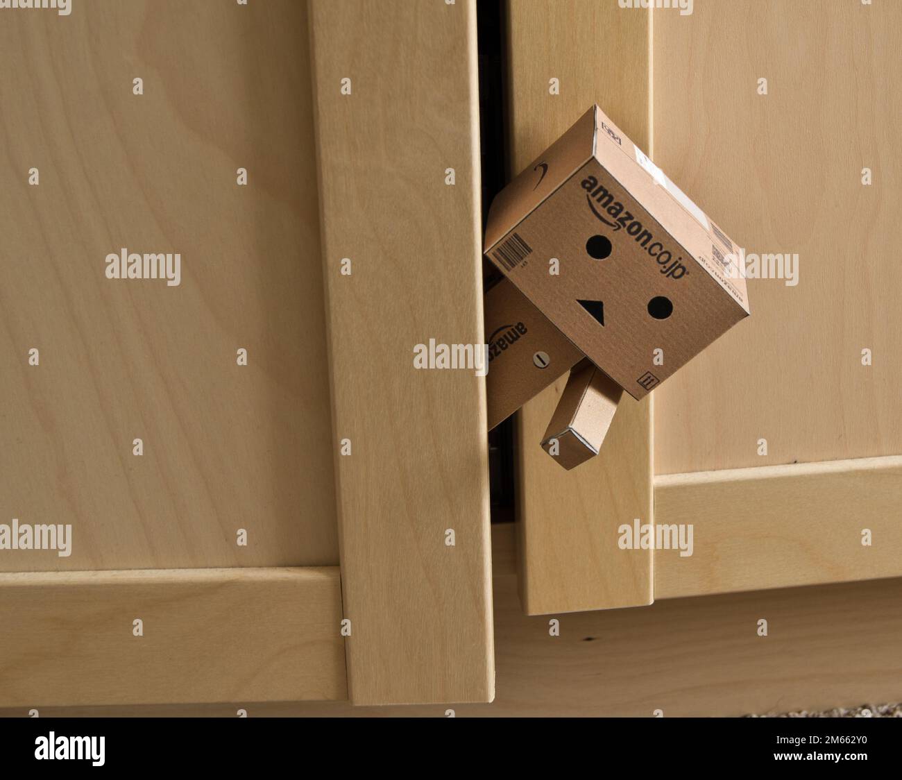 Danbo little anime cardboard robot Stock Photo - Alamy