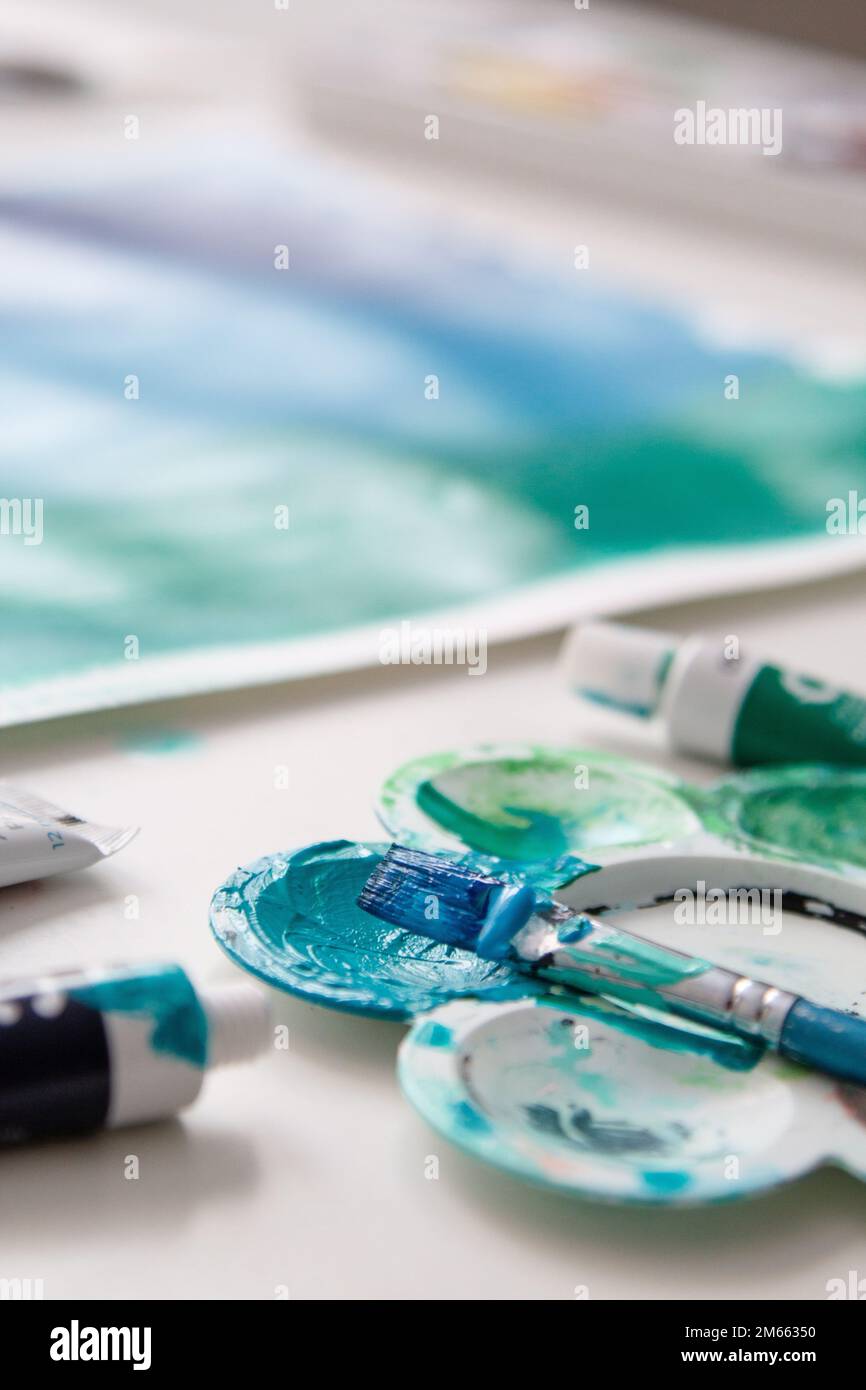 Colorful painting with acrylic paint Stock Photo - Alamy