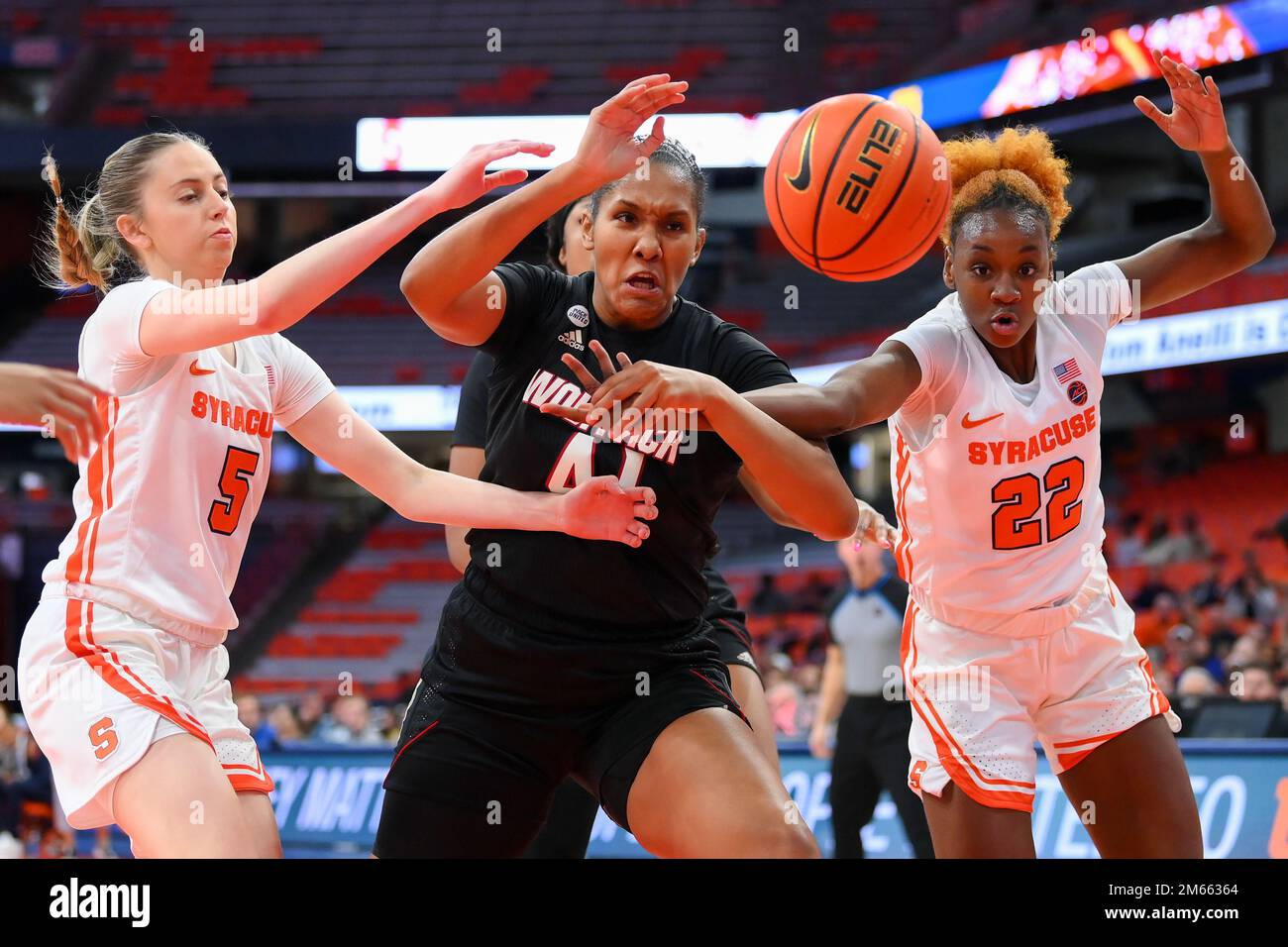 January 1, 2023: Syracuse Orange guard Georgia Woolley (5), NC State ...