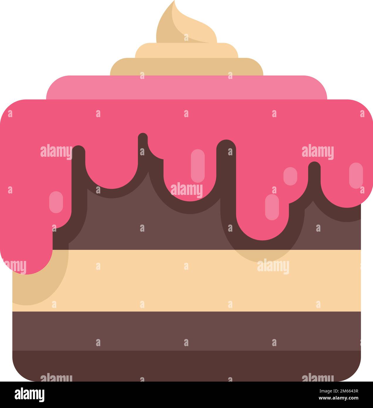 Fire cake icon flat vector. Party birthday. Food pastry isolated Stock ...