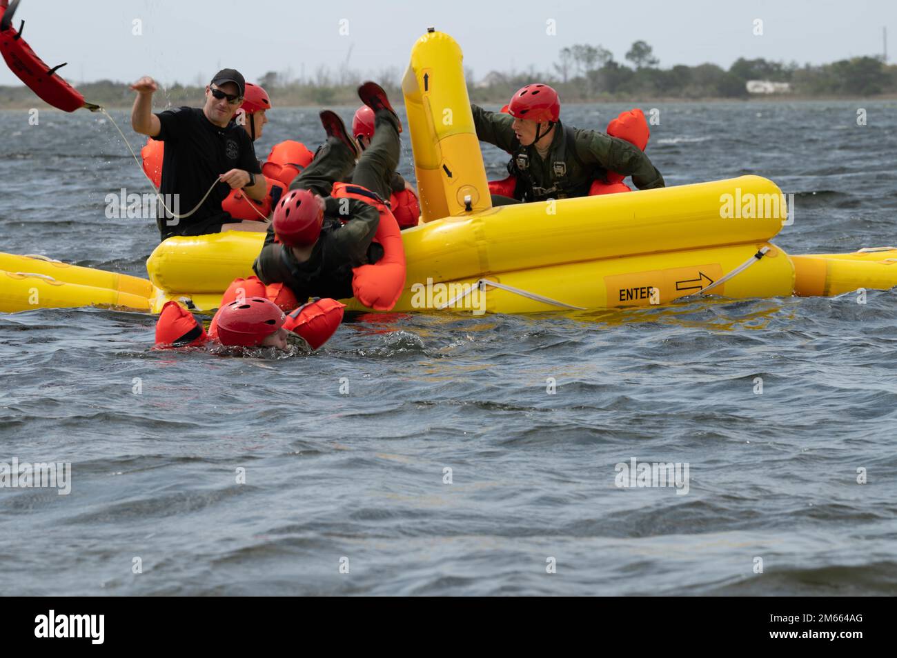 Air Commandos jump out of a life raft and swim back to shore April 5 ...