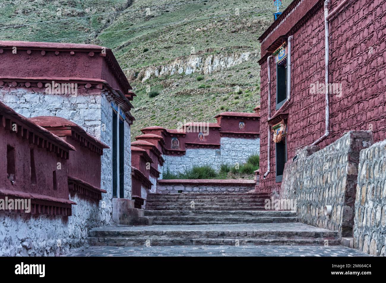 Beautiful Samding Monastery on Yamdrok Lake, Nangartse - Tibet Stock ...