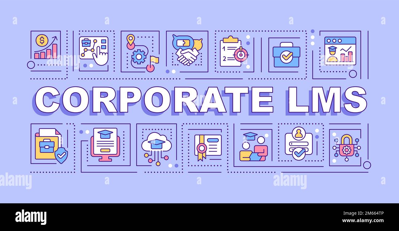 Corporate LMS word concepts purple banner Stock Vector Image & Art - Alamy