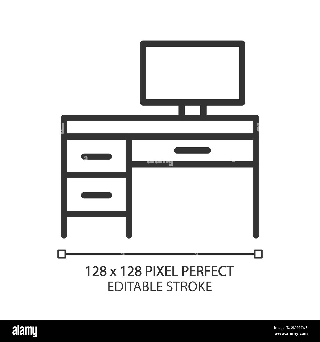 Computer table icon linear Black and White Stock Photos & Images - Alamy