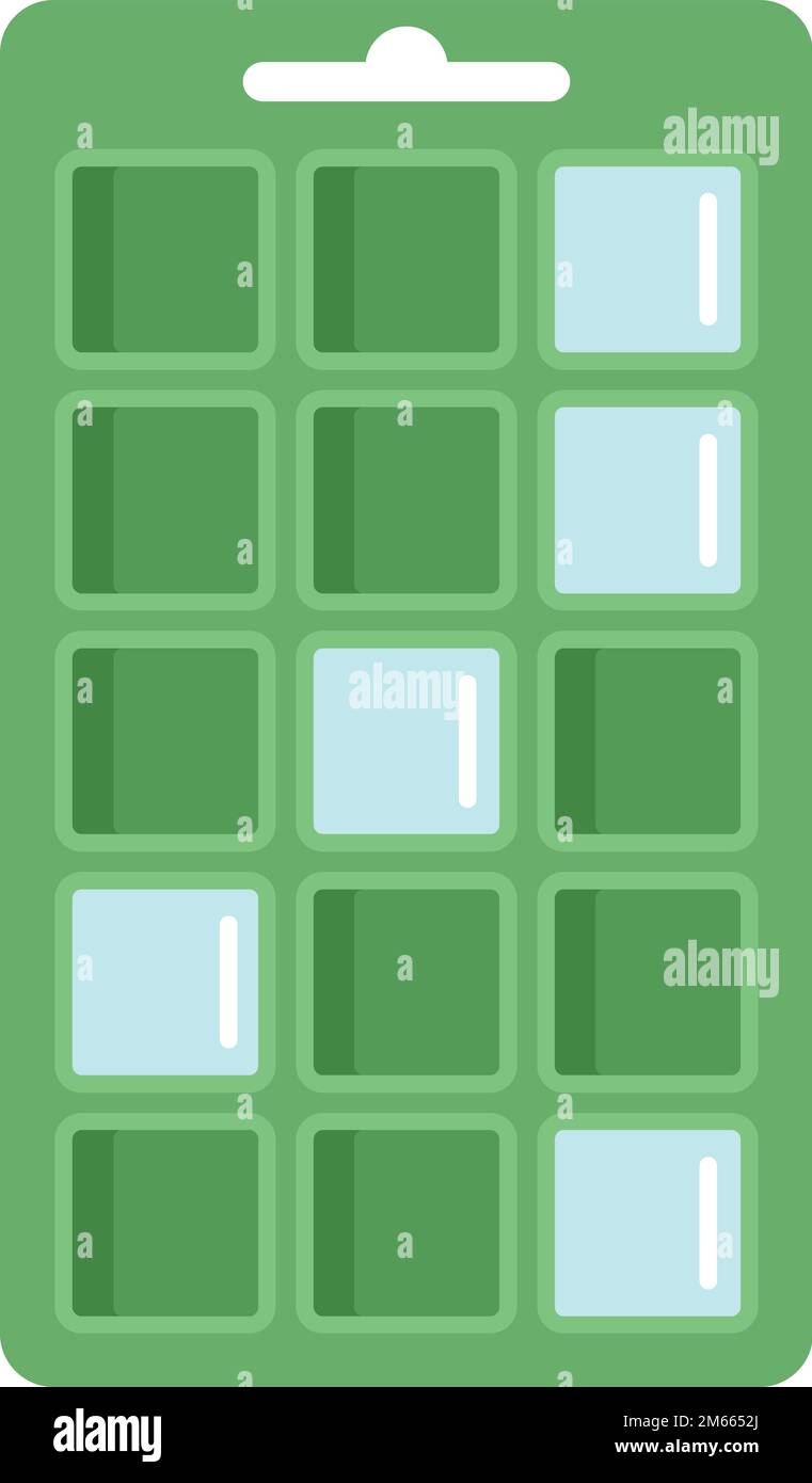 Mold ice cube tray icon flat vector. Water container. Form square ...