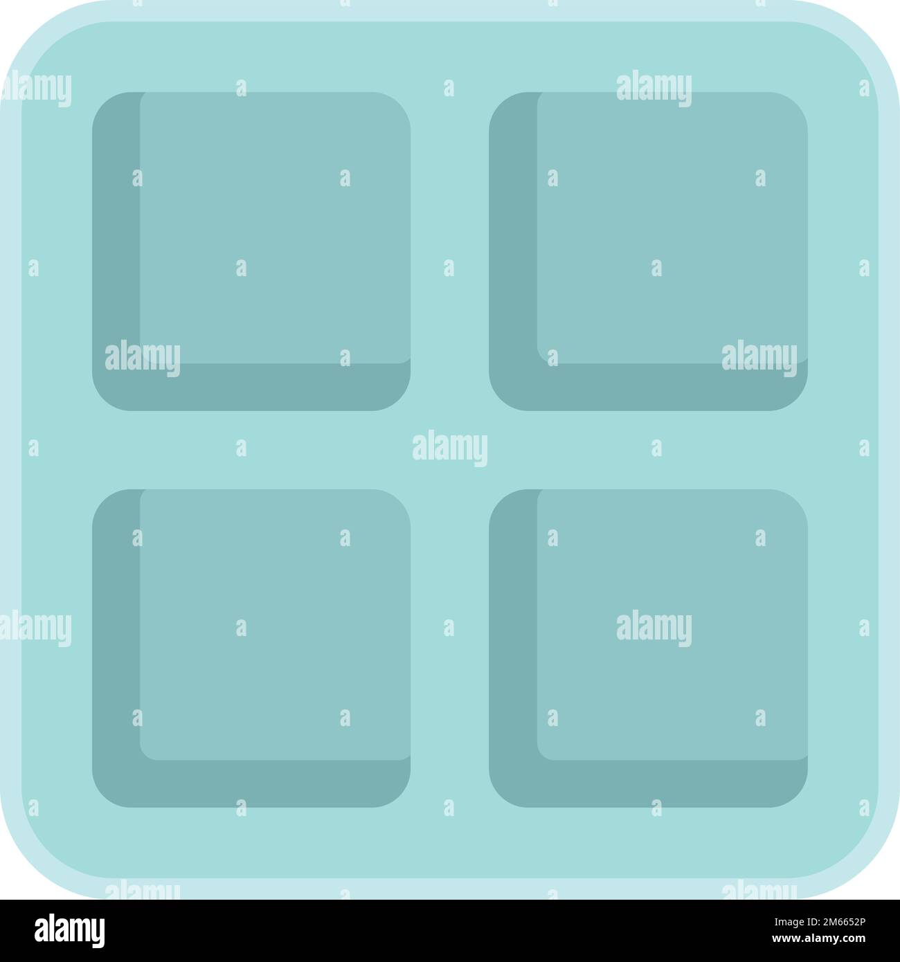Water ice cube tray icon flat vector. Kitchen container. Melt form ...