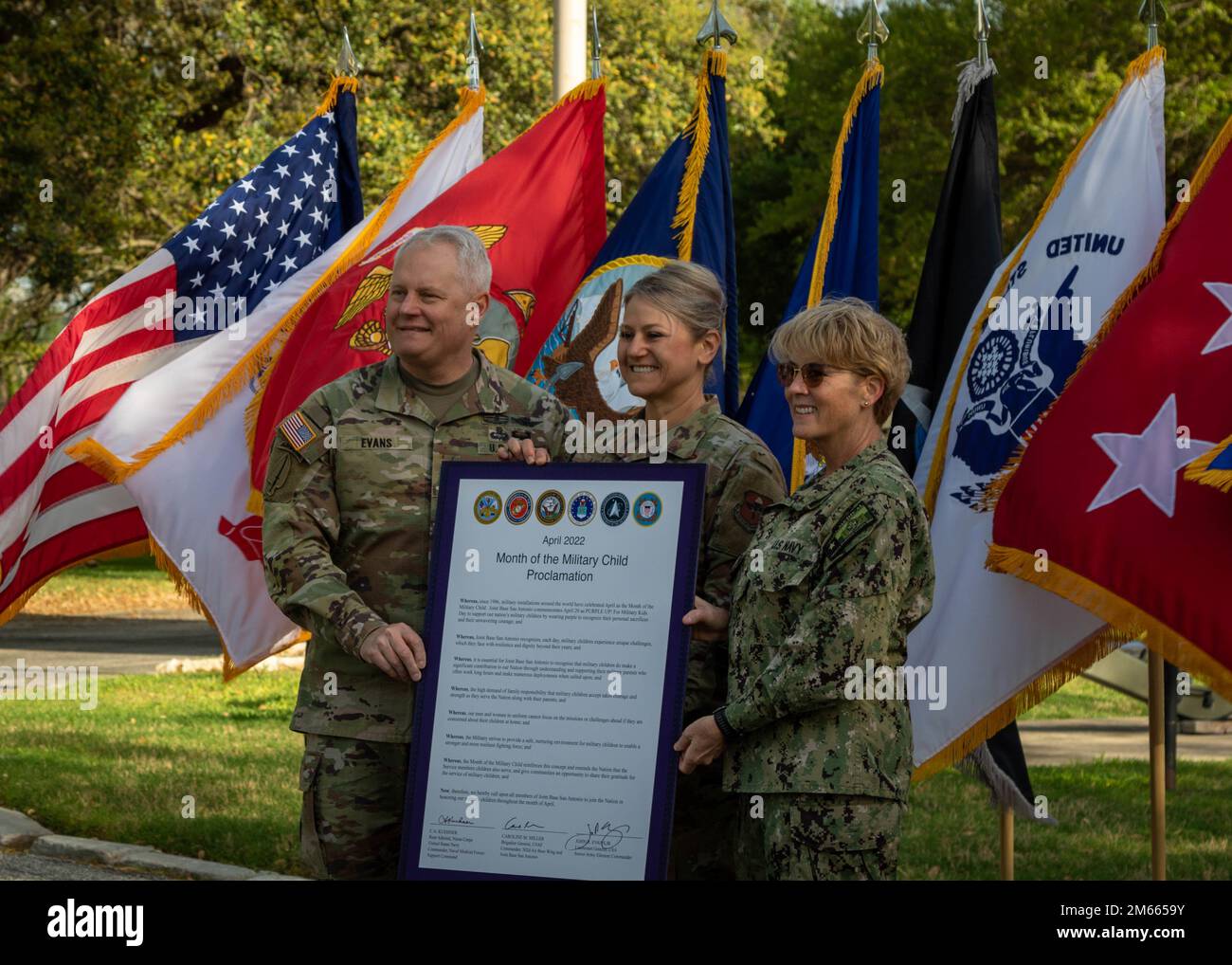 From left, U.S. Army Lt. Gen. John R. Evans, Army North commanding general, U.S. Air Force Brig ...