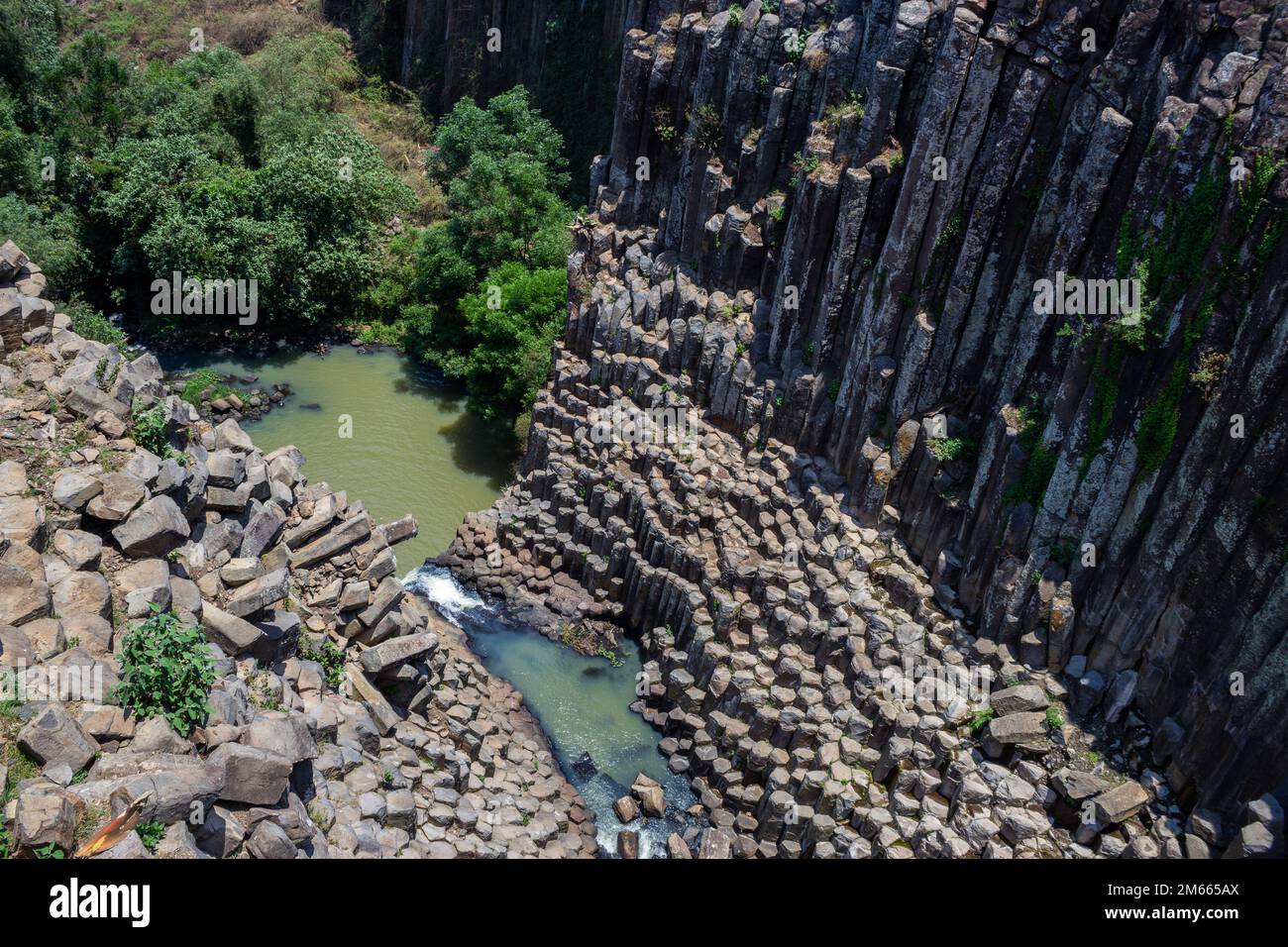Basalt prisms at santa maria regla hi-res stock photography and images ...
