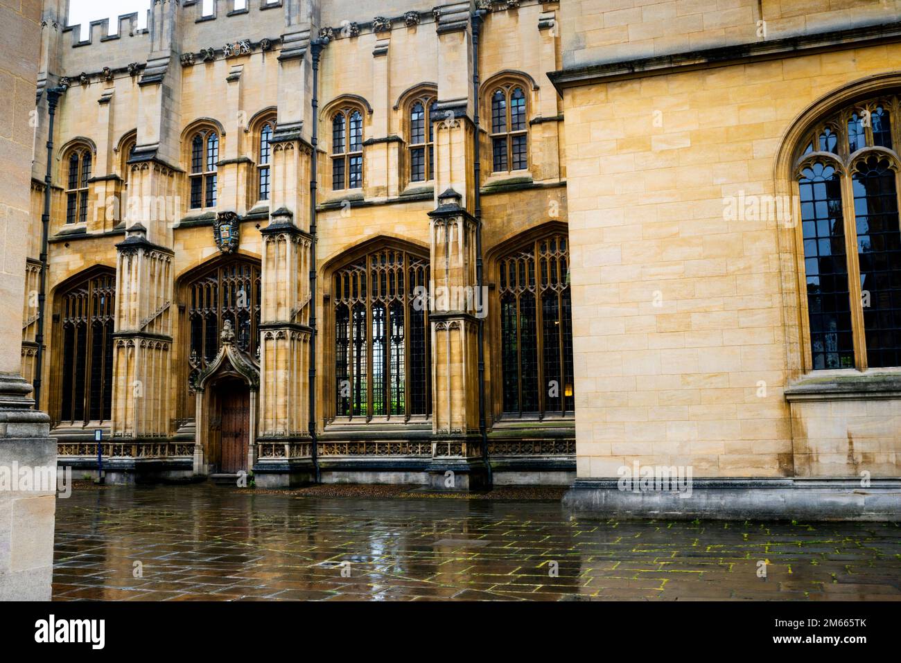 Medieval style Divinity School in Oxford, England is built in the ...