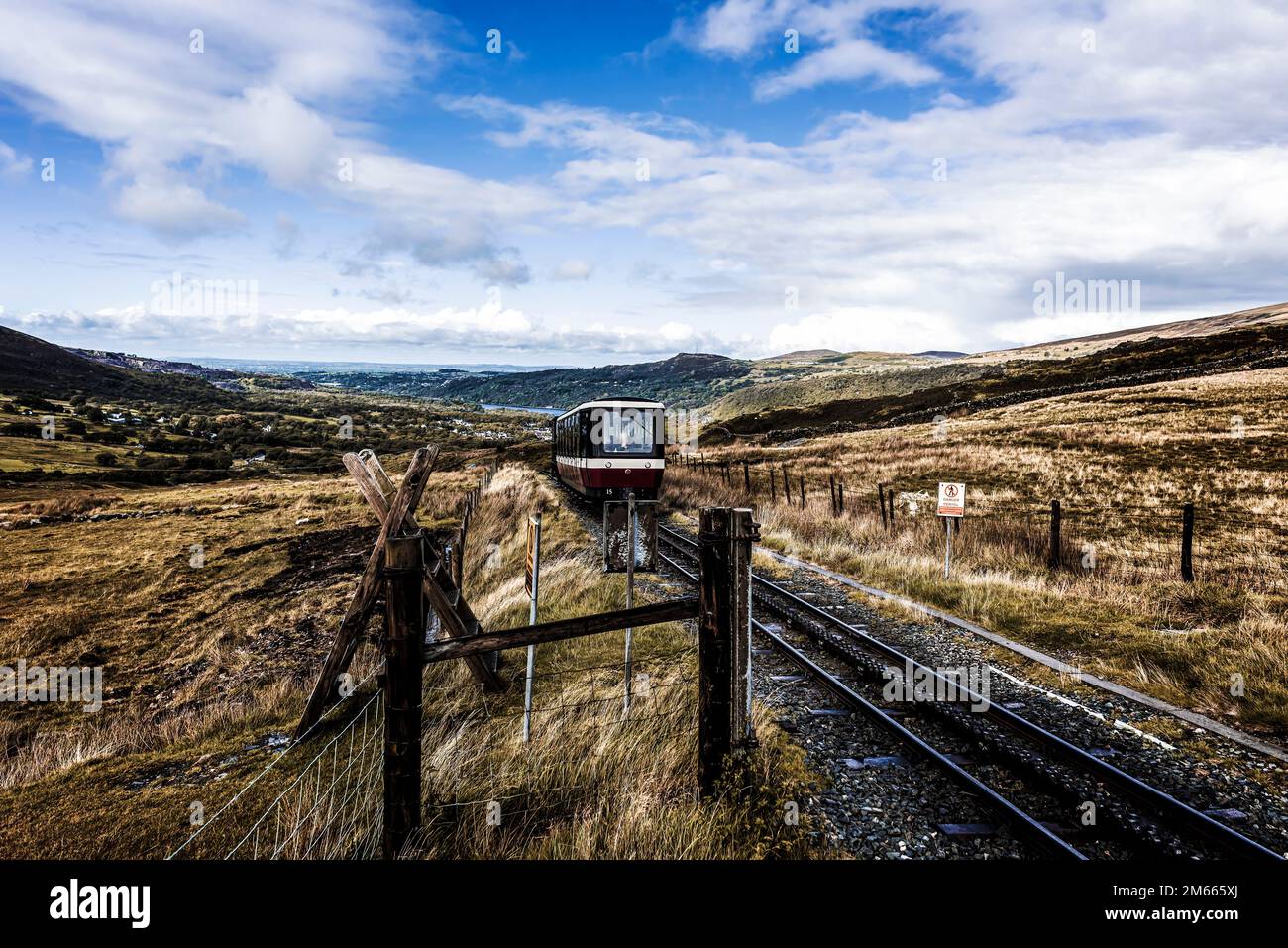 Train going to Snowdon pick Stock Photo - Alamy