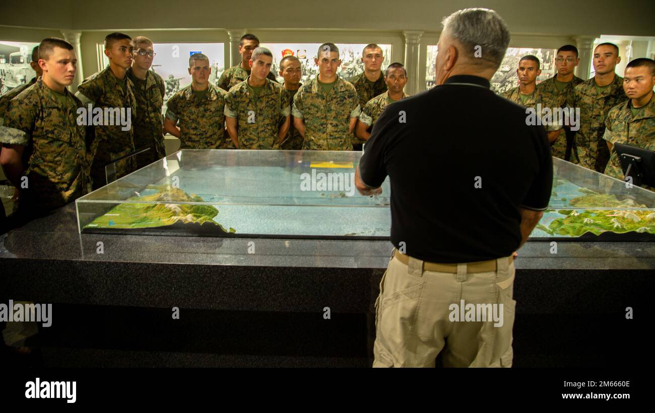 Retired U.S. Marine Corps Lt. Col. Len Howard, a docent at the command ...