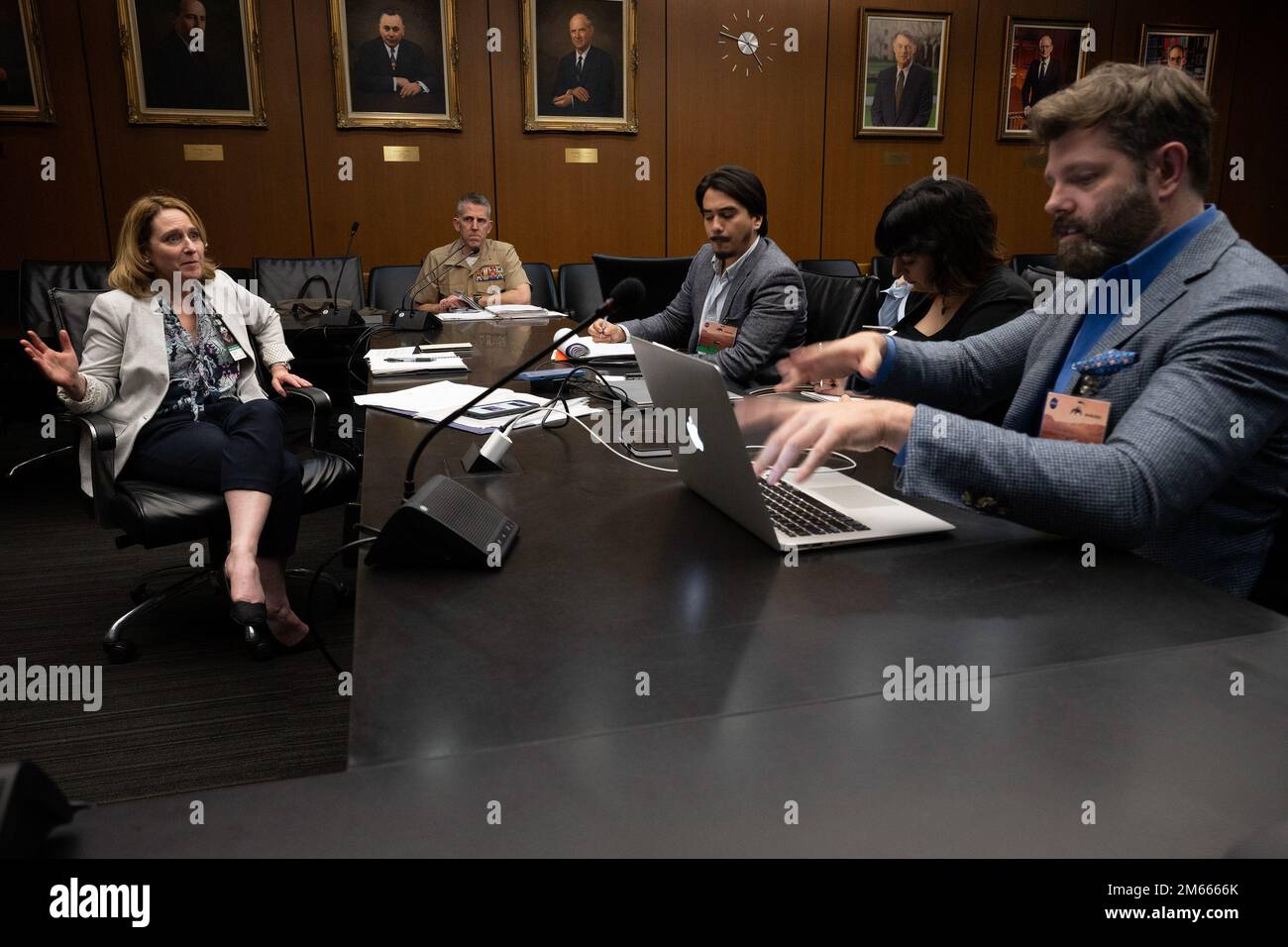 Deputy Secretary of Defense, Dr. Kathleen H. Hicks speaks with the ...