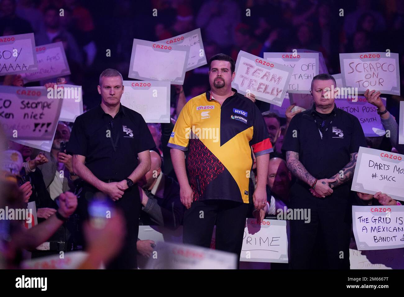 Gabriel Clemens walks out to play Michael Smith during day fifteen of ...