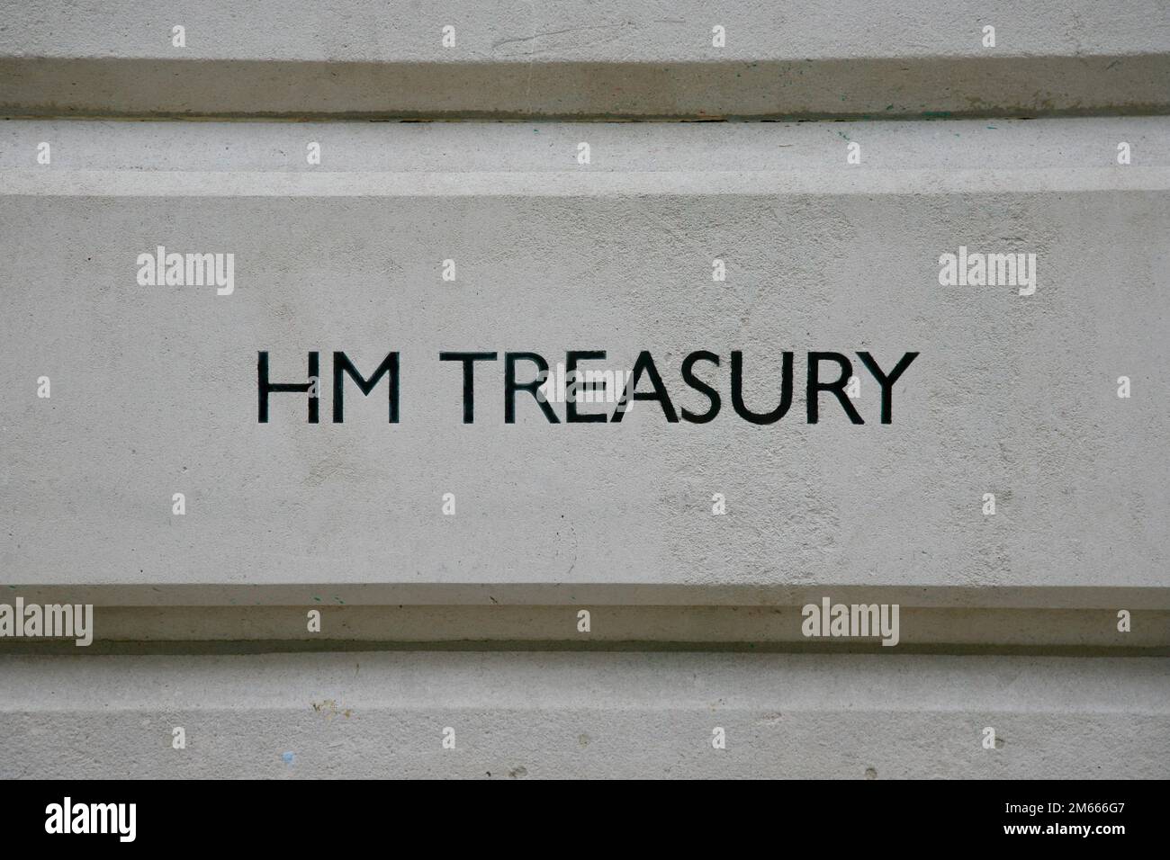 A sign for His Majesty's Treasury in the City of Westminster, London ...