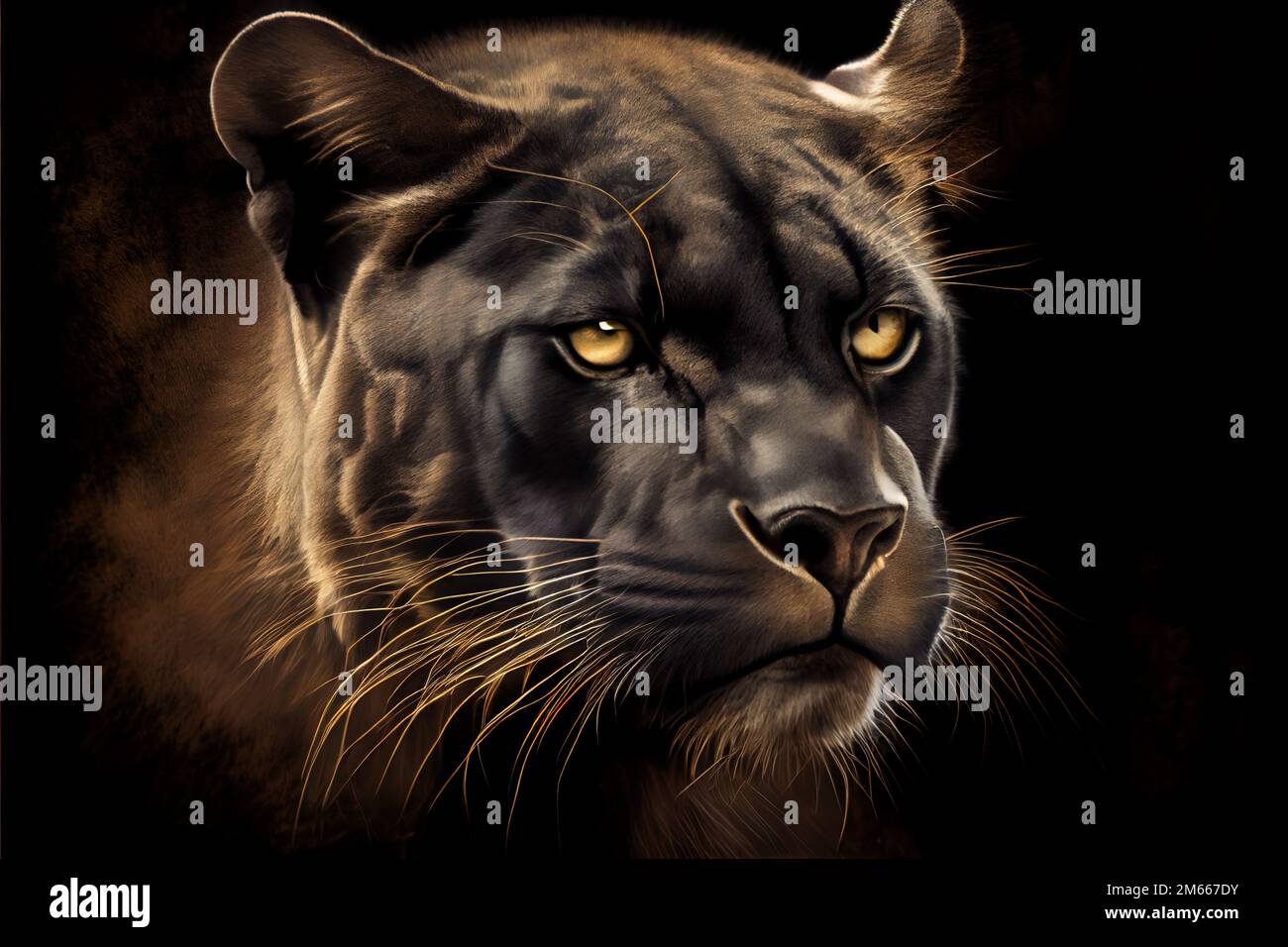 Black panther animal front view hi-res stock photography and images - Alamy