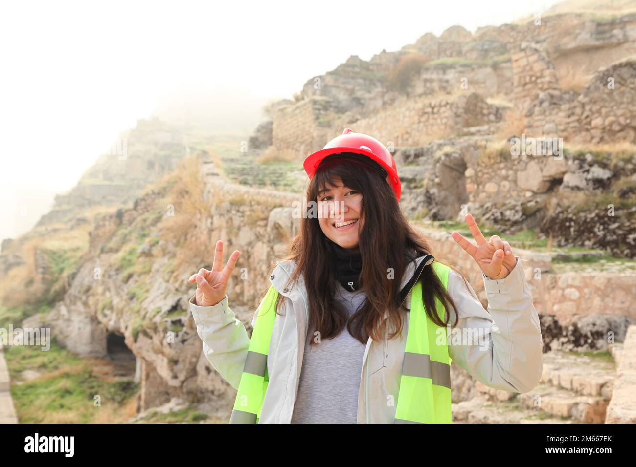 Female archaeologist working on an archaeological site Stock Photo - Alamy