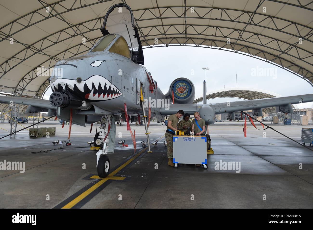 U.S. Air Force Airman 1st Class Randal Garcia, left, Airman Dezarae ...