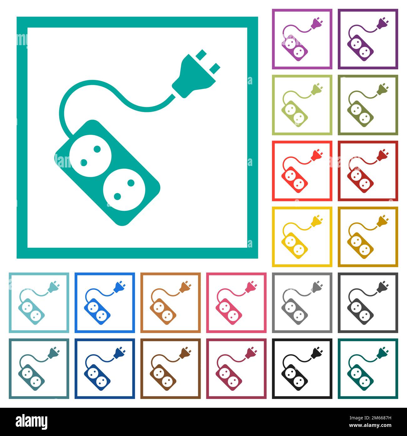 Portable electrical outlet with two sockets and extension cord and plug ...