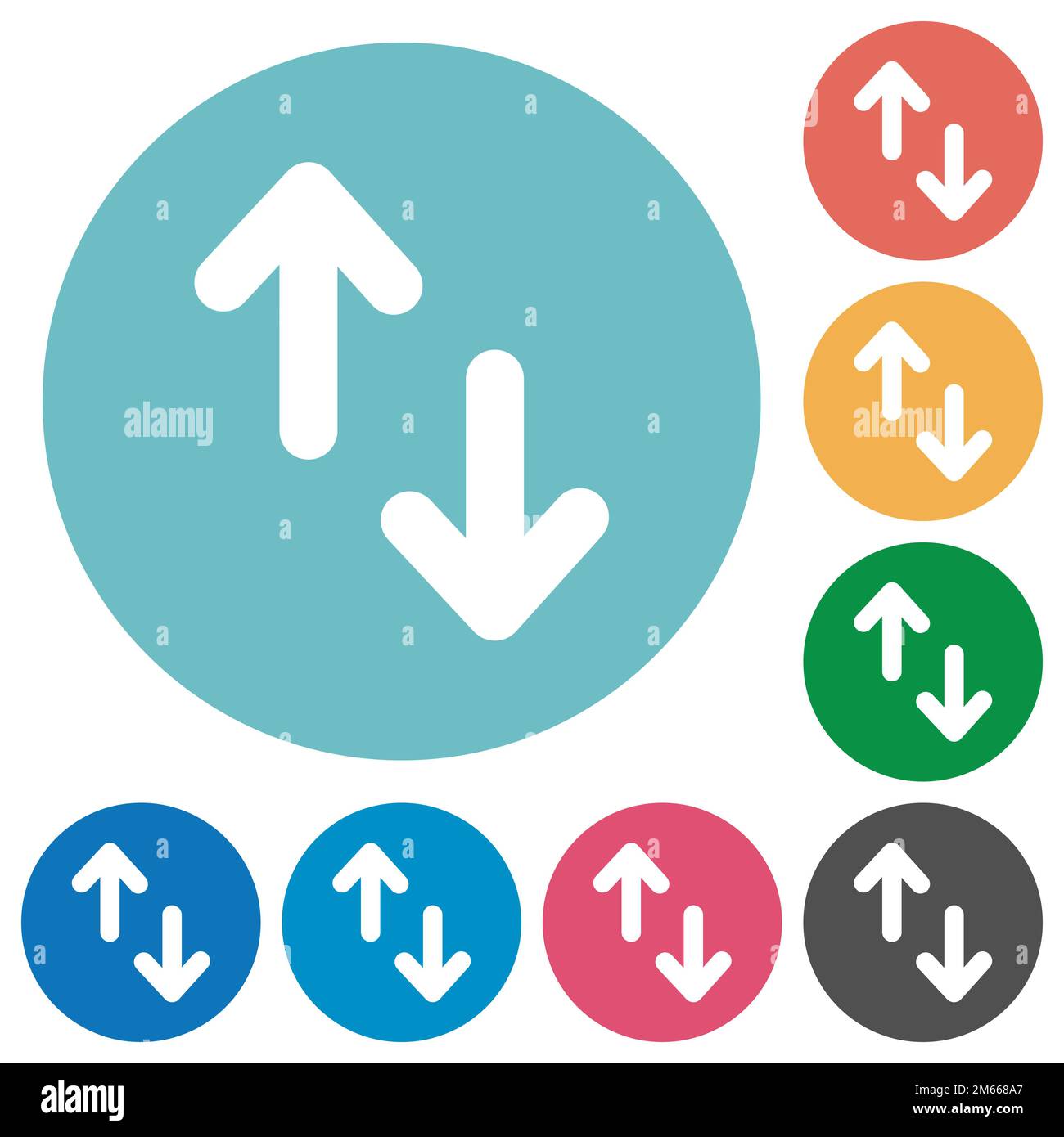 Data transfer solid flat white icons on round color backgrounds Stock ...