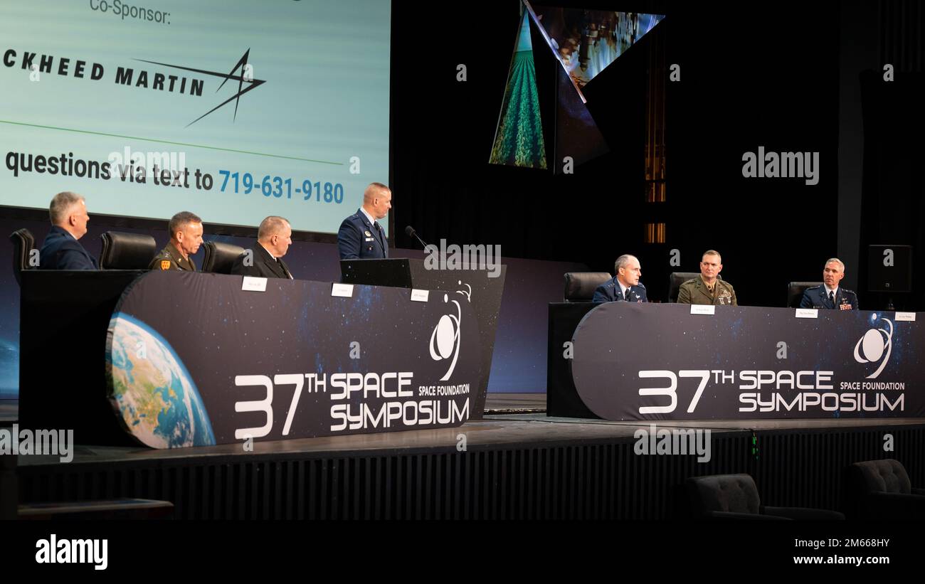 Lt. Gen. Stephen N. Whiting, Space Operations Command commander, right ...