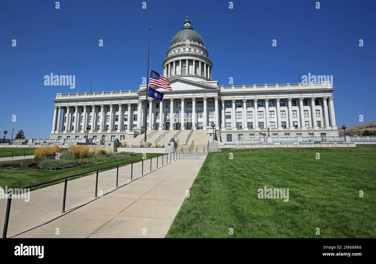 Front facade of Utah State Capitol, Salt Lake City Stock Photo - Alamy