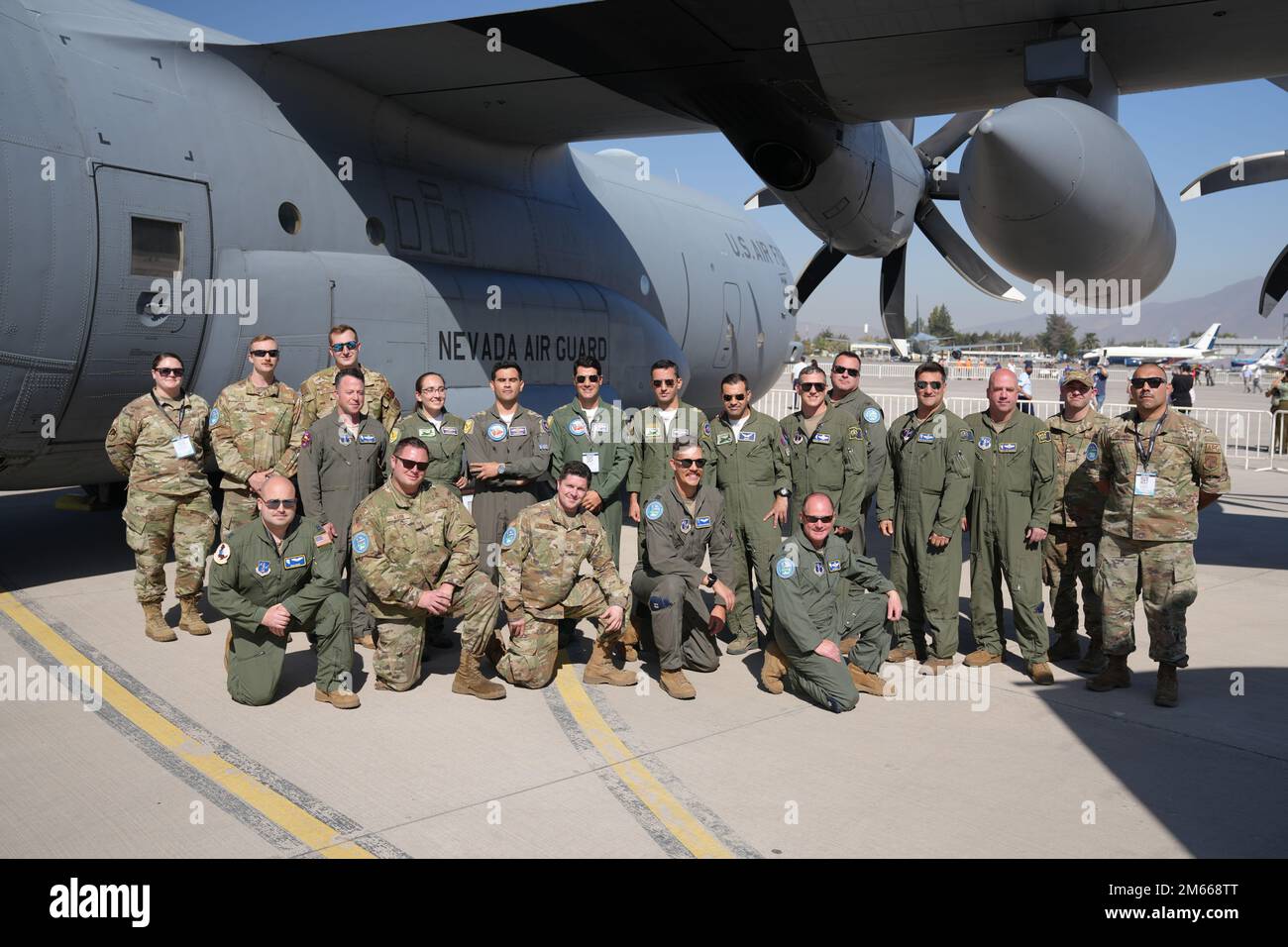Chilean Air Force aircrew members and members of the Nevada Air ...
