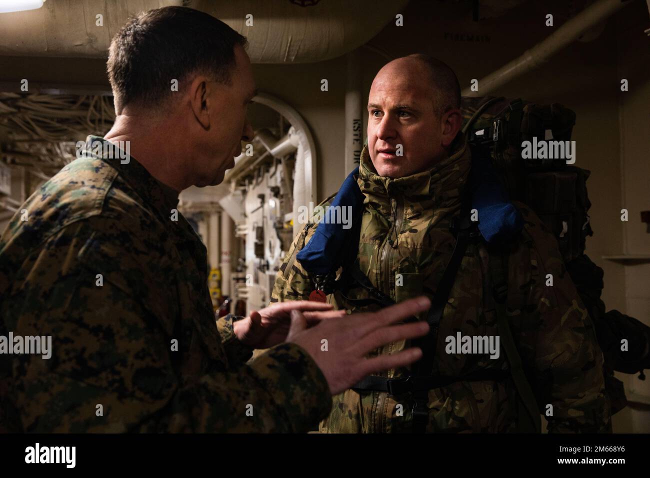 U.S. Marine Corps Lt. Col. Harold Everhart, left, Combat Logistics ...