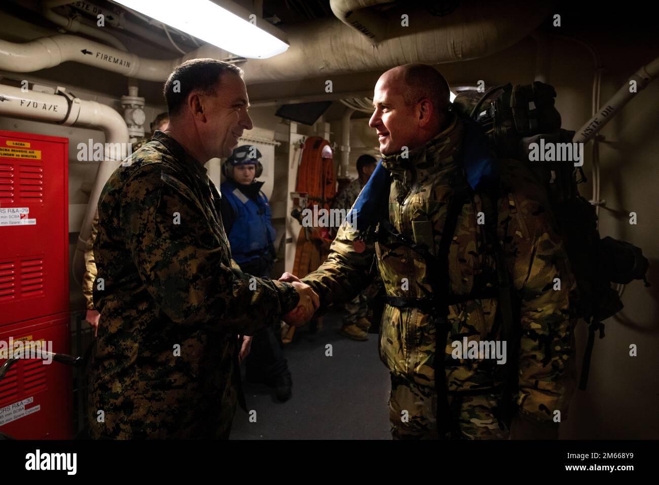 U.S. Marine Corps Lt. Col. Harold Everhart, left, Combat Logistics ...