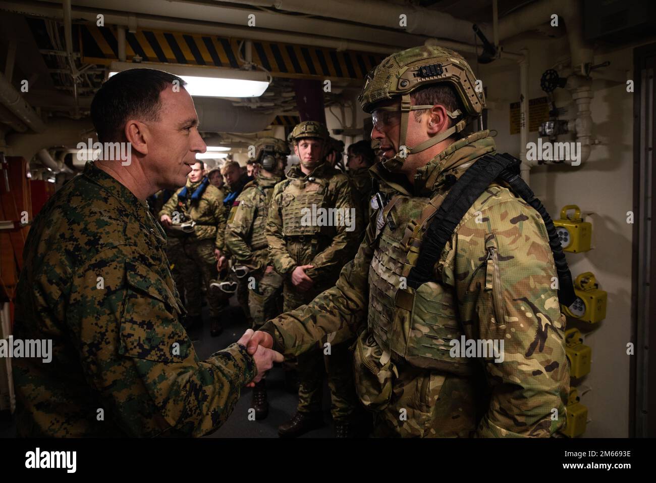 U.S. Marine Corps Lt. Col. Harold Everhart, left, Combat Logistics ...