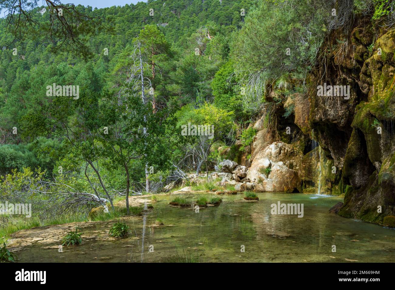 The spring of river Cuervo (Nacimiento del Rio Cuervo) in Cuenca ...