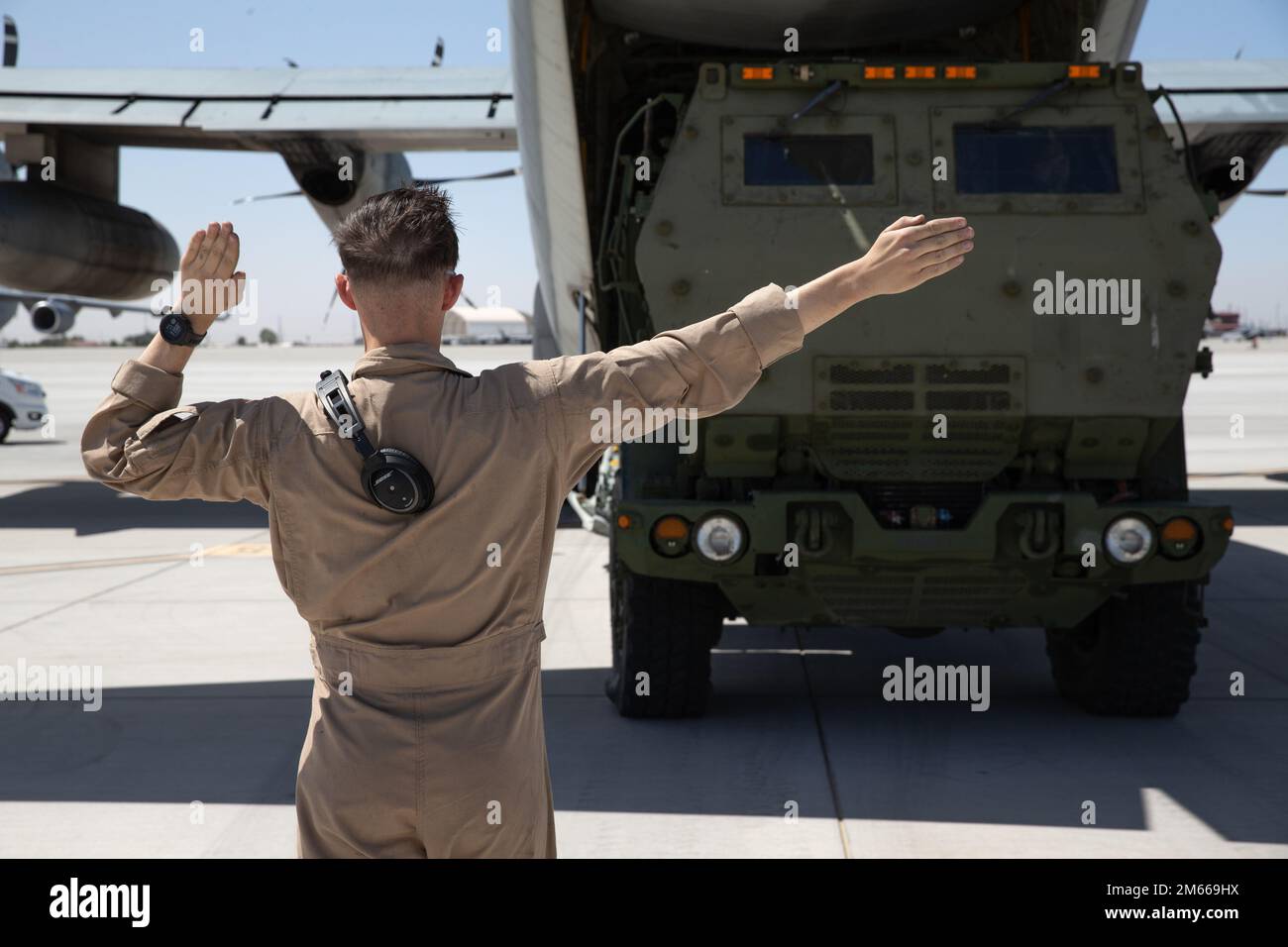 A U.S. Marine with Marine Aerial Refueler Transport Squadron 152, 1st ...