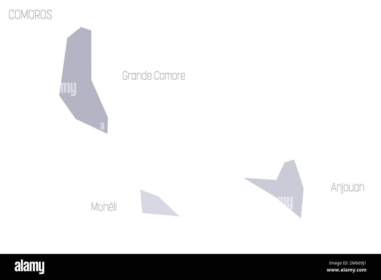 Comoros political map of administrative divisions - autonomous islands ...