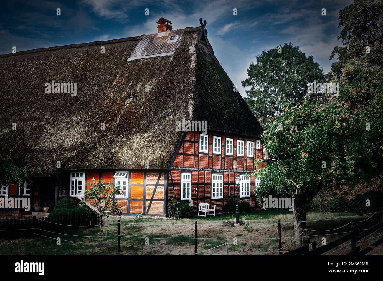 An old half-timbered farmhouse Stock Photo - Alamy