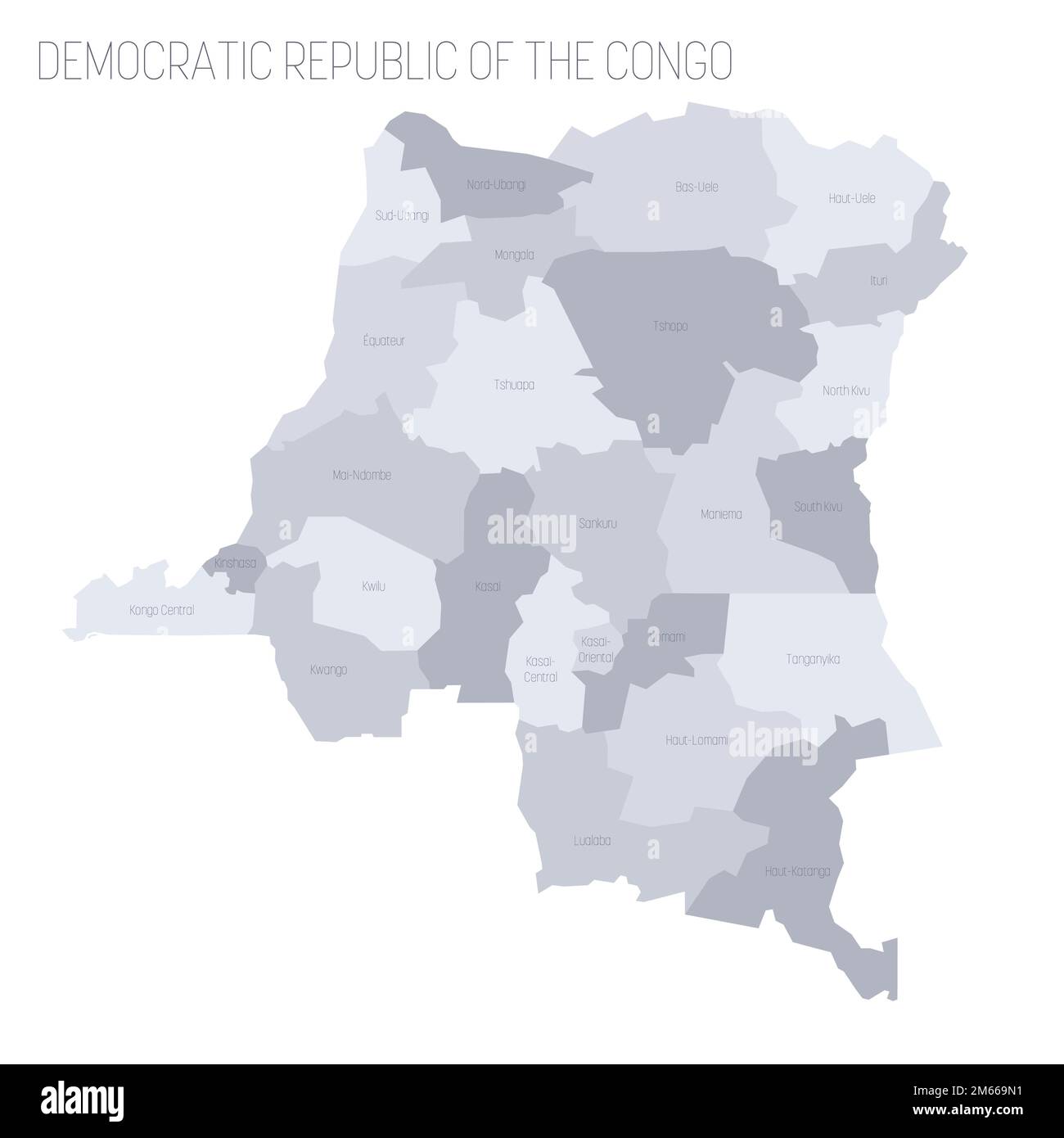 Democratic Republic of the Congo political map of administrative ...