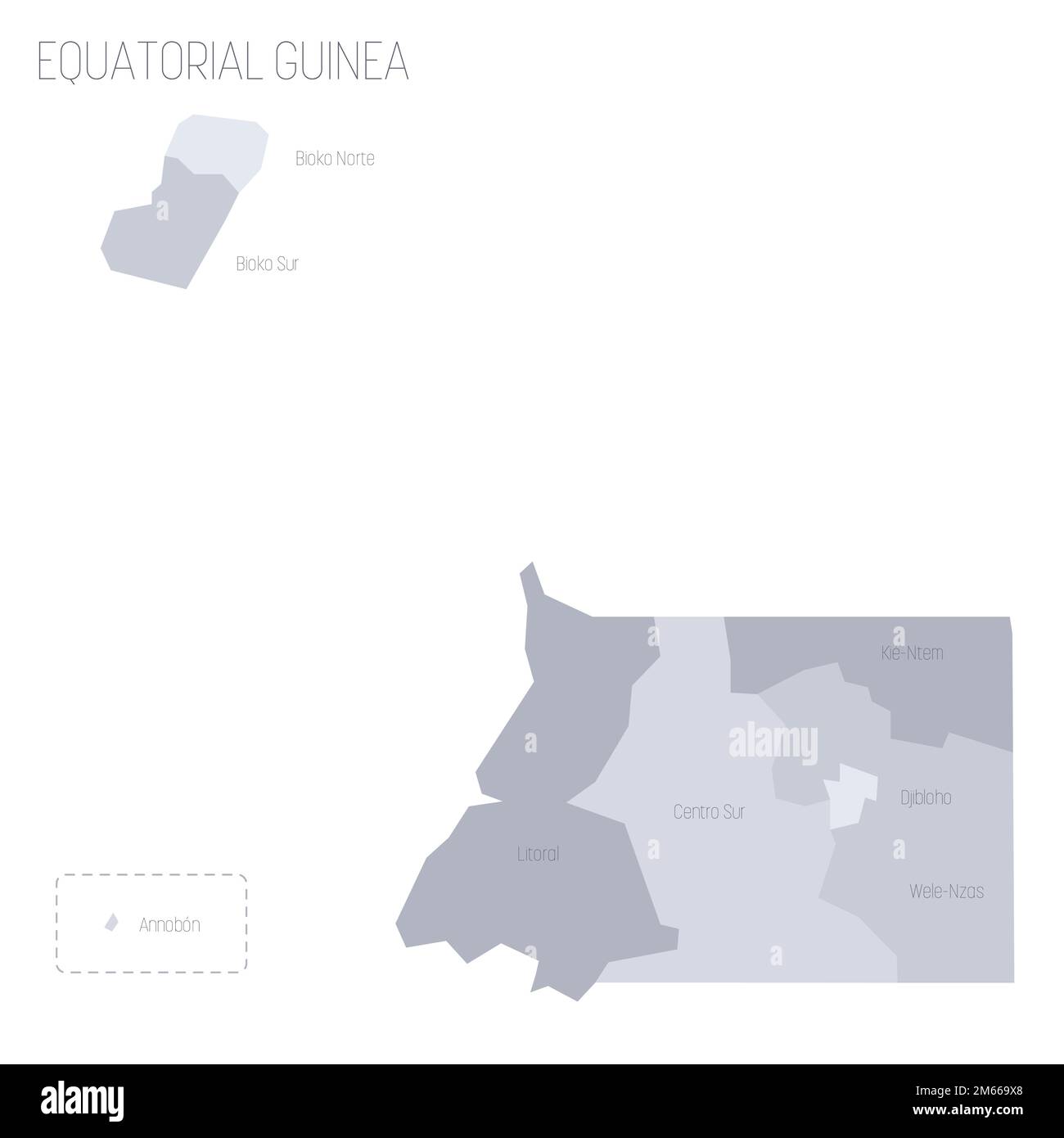 Equatorial Guinea political map of administrative divisions - provinces ...